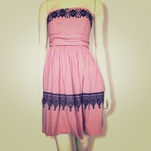 THML | Dresses | Thml Red White Pin Stripe Navy Embroidered Details ...